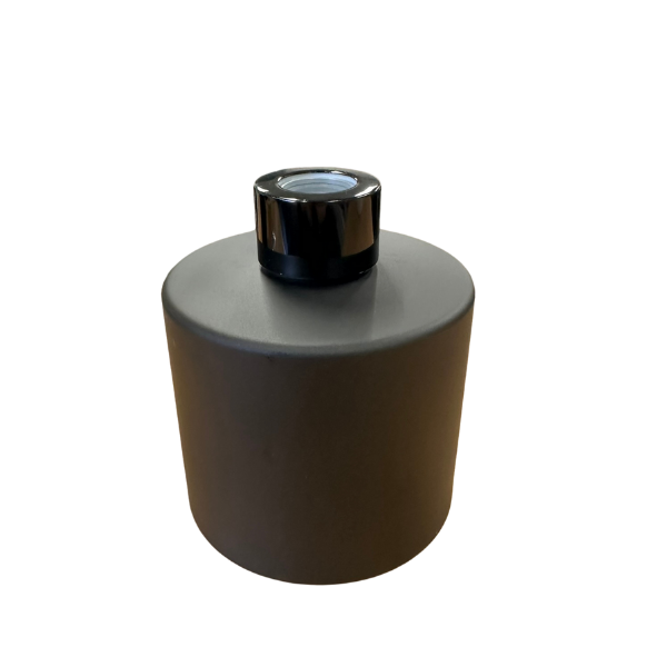 Buy Glass Diffuser Bottle Matt Black - 200mls - Round with Sealing Plug ...
