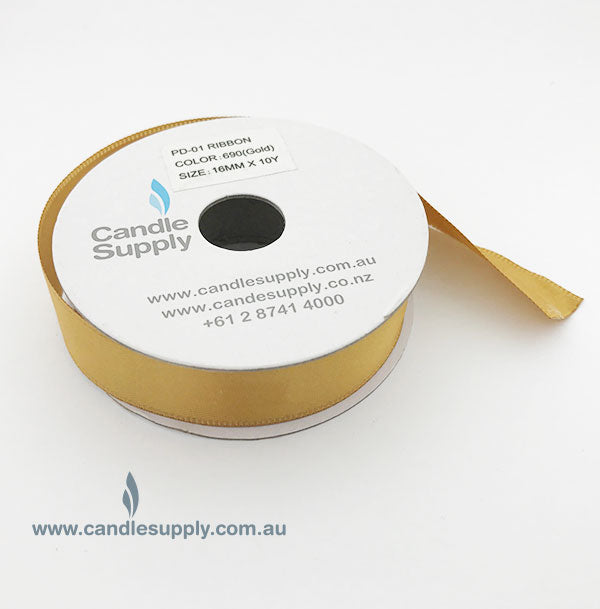 Buy Satin Ribbon Double Faced - 16mm Wide - Gold Online | Candle Supply